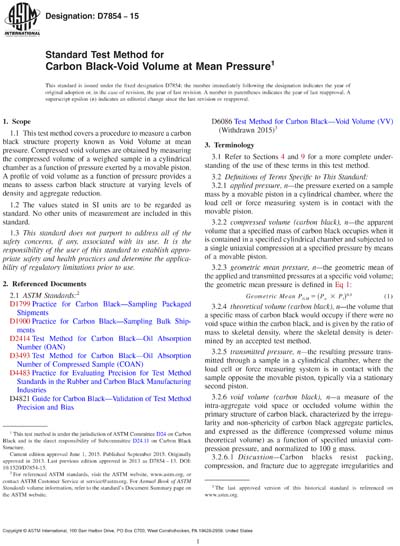 ASTM D7854-15 - Standard Test Method for Carbon Black-Void Volume at ...