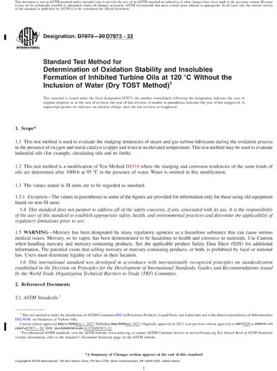 ASTM D7873-22 Red - Standard Test Method for Determination of Oxidation ...