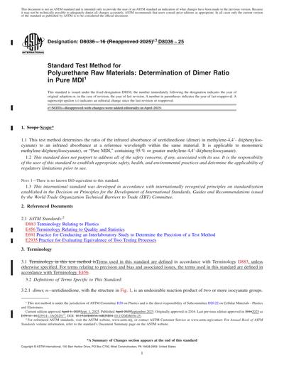ASTM D8036-25 Red - Standard Test Method for Polyurethane Raw Materials ...