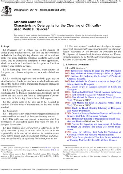 ASTM D8179-18(2024) - Standard Guide for Characterizing Detergents for ...