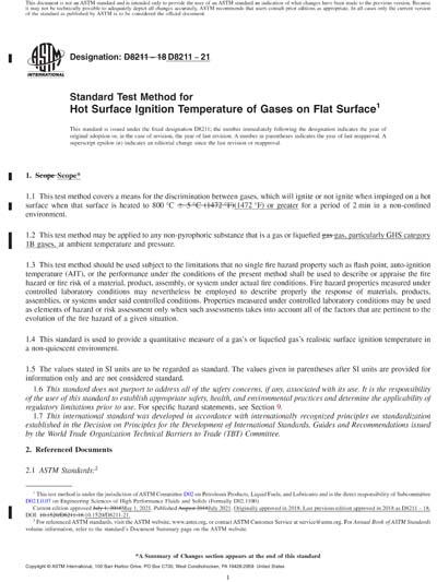 ASTM D8211-21 Red - Standard Test Method for Hot Surface Ignition ...