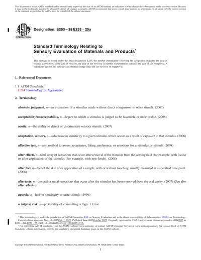 ASTM E253-25a Red - Standard Terminology Relating to Sensory Evaluation ...