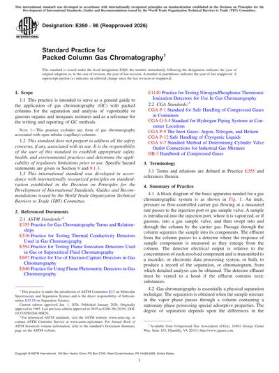 ASTM E260-96(2026) - Standard Practice for Packed Column Gas Chromatography