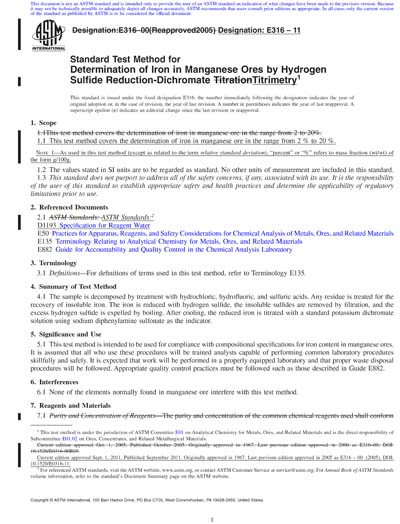 ASTM E316-11 Red - Standard Test Method for Determination of Iron in ...