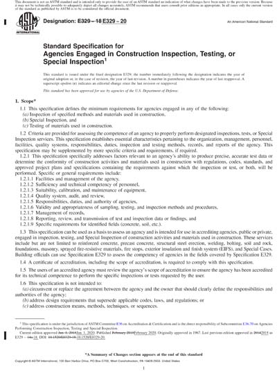 ASTM E329-20 Red - Standard Specification for Agencies Engaged in ...