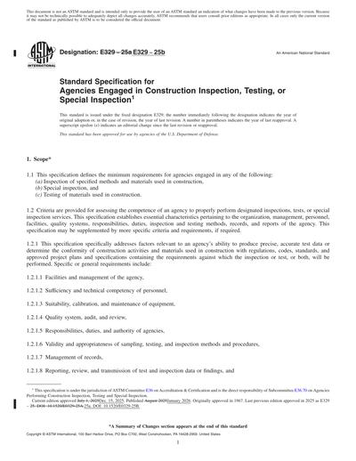 ASTM E329-25b Red - Standard Specification for Agencies Engaged in ...