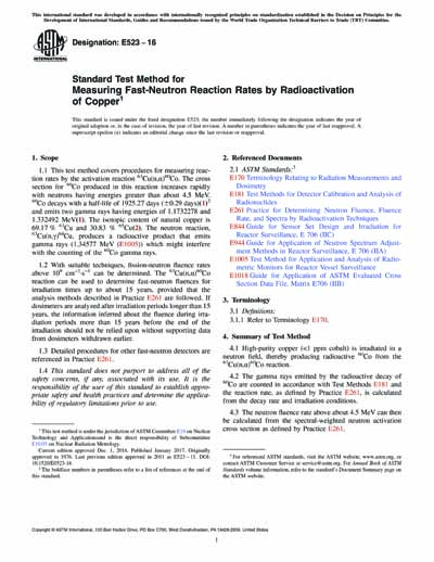ASTM E523-16 - Standard Test Method for Measuring Fast-Neutron Reaction ...