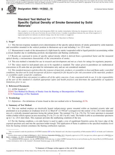 ASTM E662-15 Red - Standard Test Method for Specific Optical Density of ...