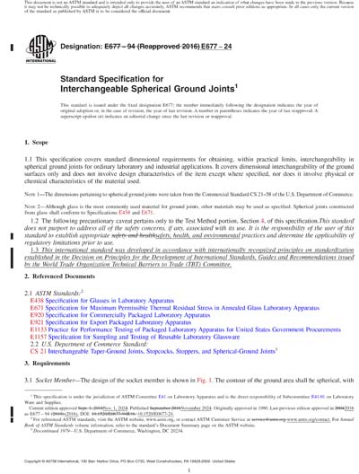 ASTM E677-24 Red - Standard Specification for Interchangeable Spherical ...