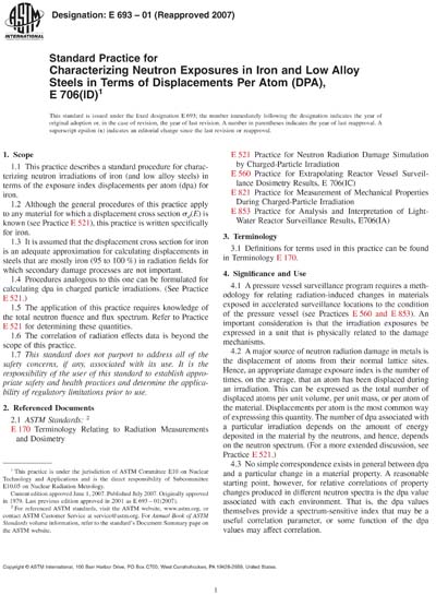 ASTM E693-01(2007) - Standard Practice for Characterizing Neutron ...