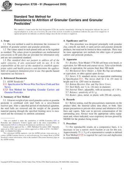 ASTM E728-91(2009) - Standard Test Method for Resistance to Attrition ...