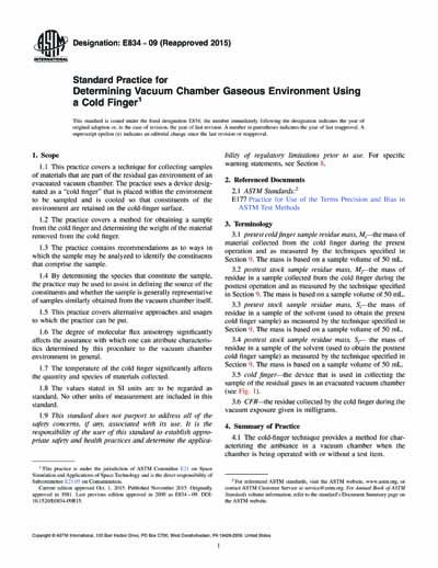 ASTM E834-09(2015) - Standard Practice for Determining Vacuum Chamber ...