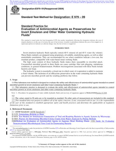 ASTM E979-09 Red - Standard Test Method for Evaluation of Antimicrobial ...