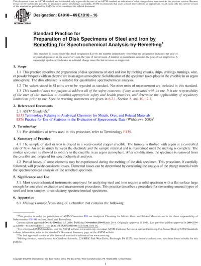 ASTM E1010-16 Red - Standard Practice for Preparation of Disk Specimens ...