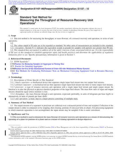 ASTM E1107-10 Red - Standard Test Method for Measuring the Throughput ...