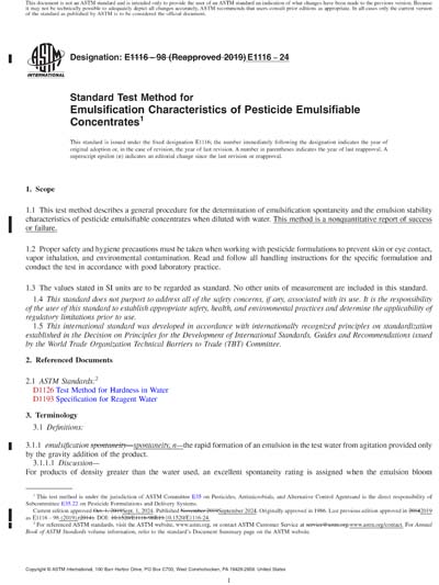 ASTM E1116-24 Red - Standard Test Method for Emulsification ...