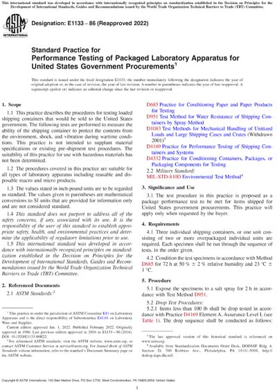 ASTM E1133-86(2022) - Standard Practice for Performance Testing of ...