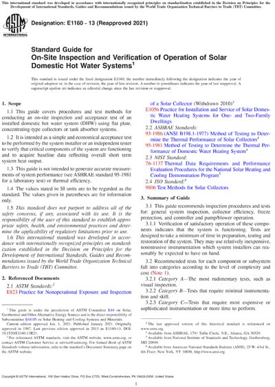 ASTM E1160-13(2021) - Standard Guide for On-Site Inspection and ...