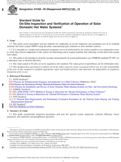 ASTM E1160-13 Red - Standard Guide for On-Site Inspection and ...