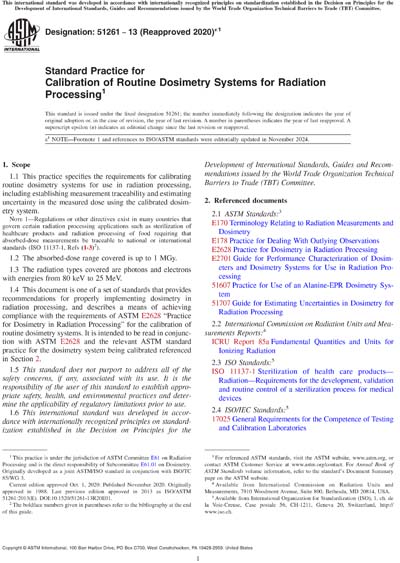 ASTM ISO/ASTM51261-13(2020)e1 - Standard Practice for Calibration of ...