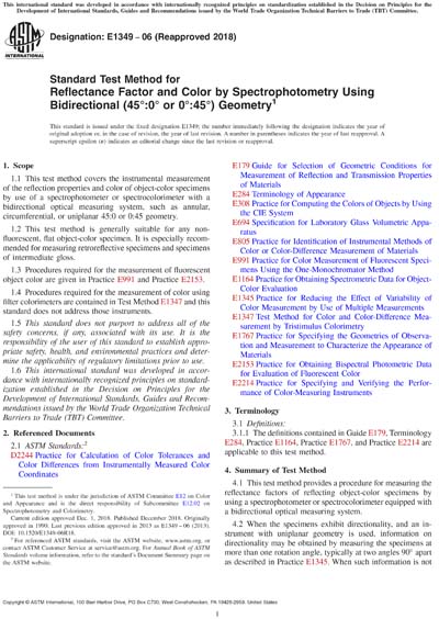 ASTM E1349-06(2018) - Standard Test Method for Reflectance Factor and ...