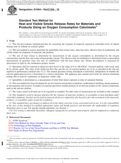 ASTM E1354-16 Red - Standard Test Method for Heat and Visible Smoke ...