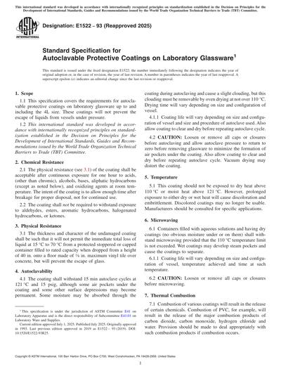 ASTM E1522-93(2025) - Standard Specification for Autoclavable ...