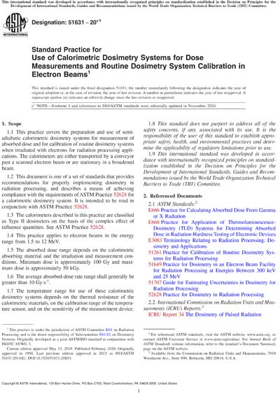 ASTM ISO/ASTM51631-20e1 - Standard Practice for Use of Calorimetric ...