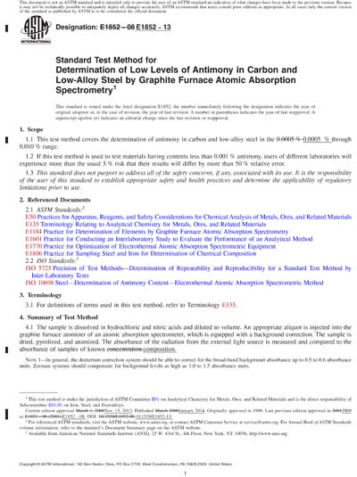 ASTM E1852-13 Red - Standard Test Method for Determination of Low ...