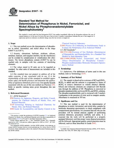 ASTM E1917-13 - Standard Test Method for Determination of Phosphorus in ...