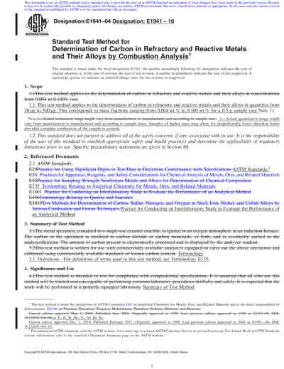 ASTM E1941-10 Red - Standard Test Method for Determination of Carbon in ...