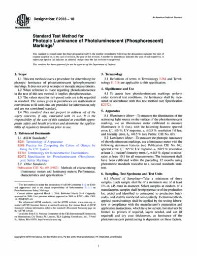 ASTM E2073-07 - Standard Test Method for Photopic Luminance of ...
