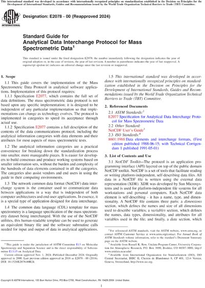 ASTM E2078-00(2024) - Standard Guide for Analytical Data Interchange ...