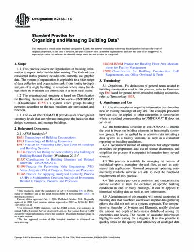 ASTM E2166-16 - Standard Practice for Organizing and Managing Building Data