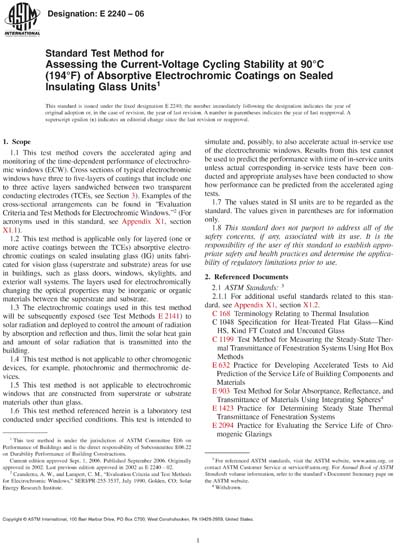 ASTM E2240-06 - Standard Test Method for Assessing the Current-Voltage ...