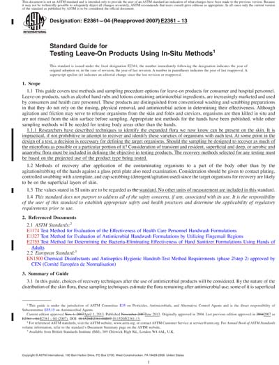 ASTM E2361-13 Red - Standard Guide for Testing Leave-On Products Using ...