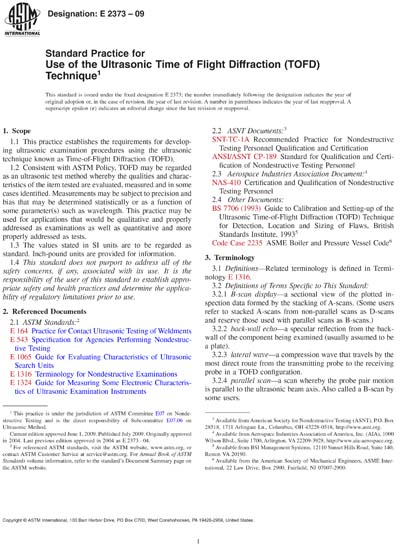 ASTM E2373-09 - Standard Practice for Use of the Ultrasonic Time of ...