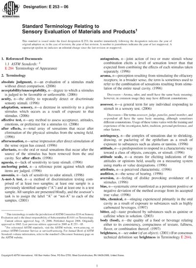 ASTM E253-06 - Standard Terminology Relating to Sensory Evaluation of ...