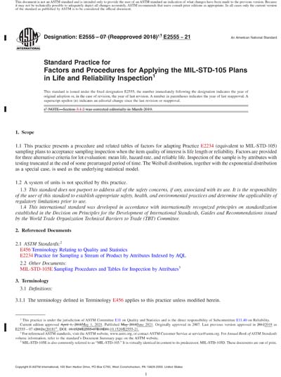ASTM E2555-21 Red - Standard Practice for Factors and Procedures for ...