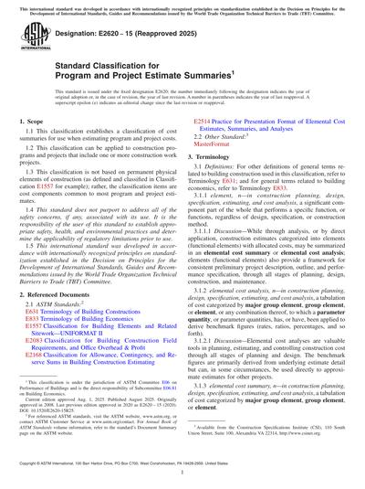 ASTM E2620-15(2025) - Standard Classification for Program and Project ...