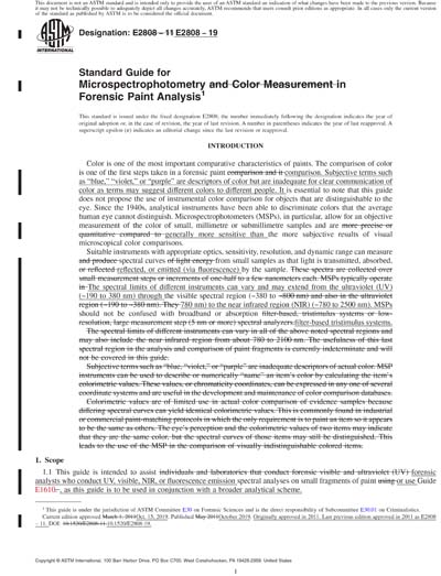 ASTM E2808-19 Red - Standard Guide for Microspectrophotometry in ...