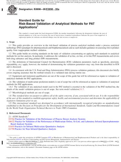 ASTM E2898-20a Red - Standard Guide for Risk-Based Validation of ...
