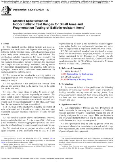 ASTM E3062/E3062M-20 - Standard Specification for Indoor Ballistic Test ...
