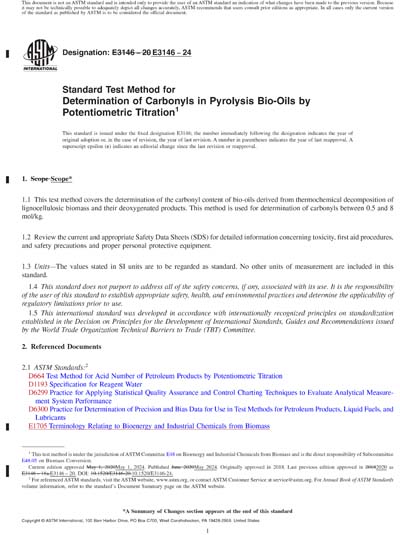 ASTM E3146-24 Red - Standard Test Method for Determination of Carbonyls ...