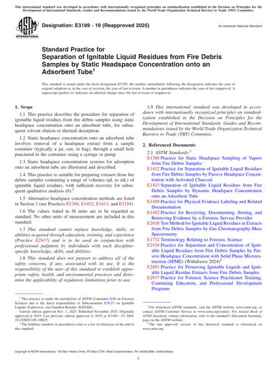 ASTM E3189-19(2025) - Standard Practice for Separation of Ignitable ...