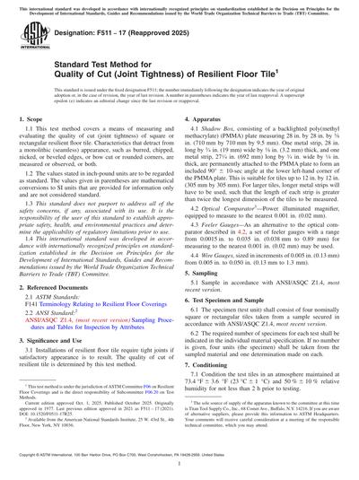 ASTM F511-17(2025) - Standard Test Method for Quality of Cut (Joint ...