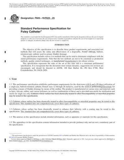 ASTM F623-25 Red - Standard Performance Specification for Foley ...