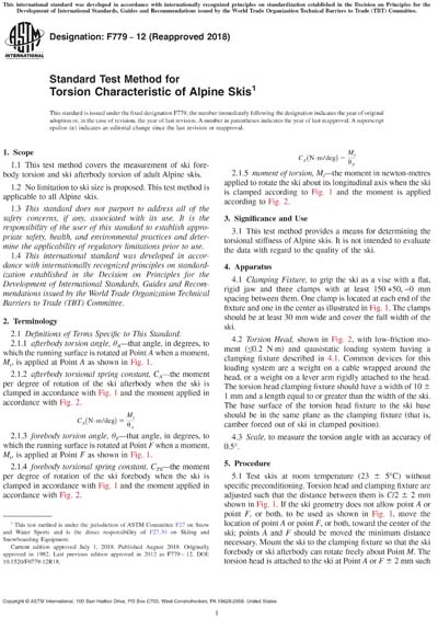 ASTM F779-12(2018) - Standard Test Method for Torsion Characteristic of ...
