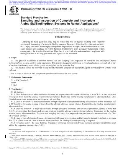 ASTM F1064-11 Red - Standard Practice for Sampling and Inspection of ...