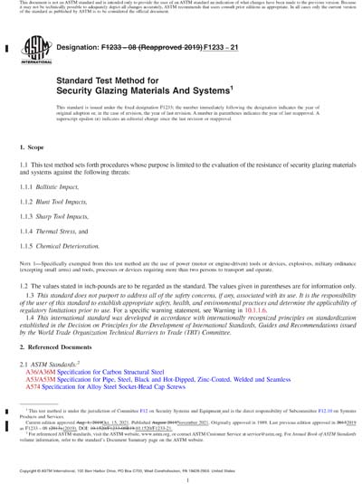 ASTM F1233-21 Red - Standard Test Method for Security Glazing Materials ...